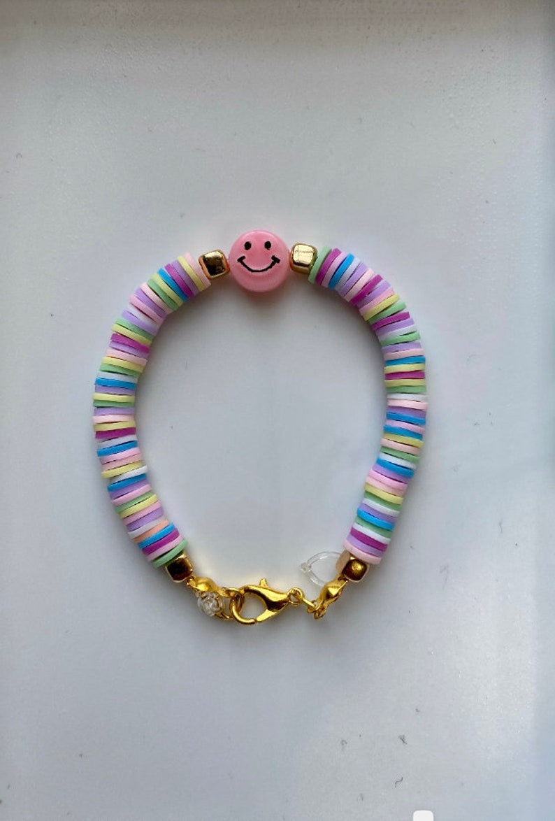 Smiley Face Beaded Bracelet - Etsy