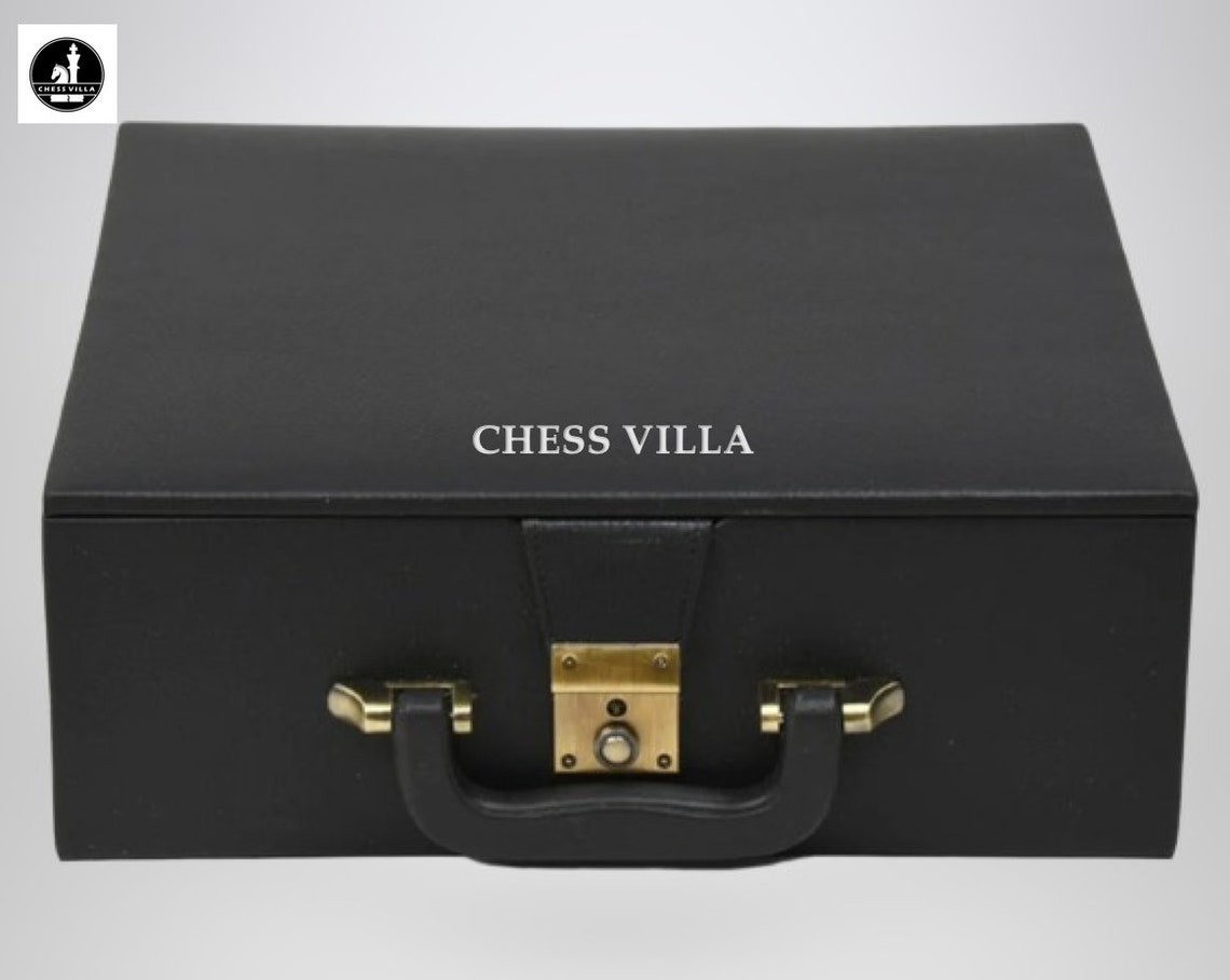 Leatherette Storage Box for Chess Pieces Only With Tray Coffer Style ...