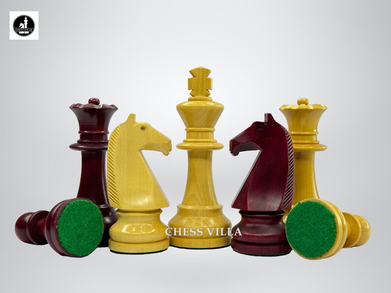 90s Reproduced 3.6" French Chavet Championship Tournament Chess Pieces ...