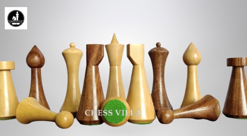 Hermann Ohme Minimalist Combo Chess Set- Golden Rosewood Pieces With ...