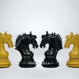 4.6" Arthur Luxury Chess Pieces Only Set- Triple Weighted Ebony Wood - Etsy