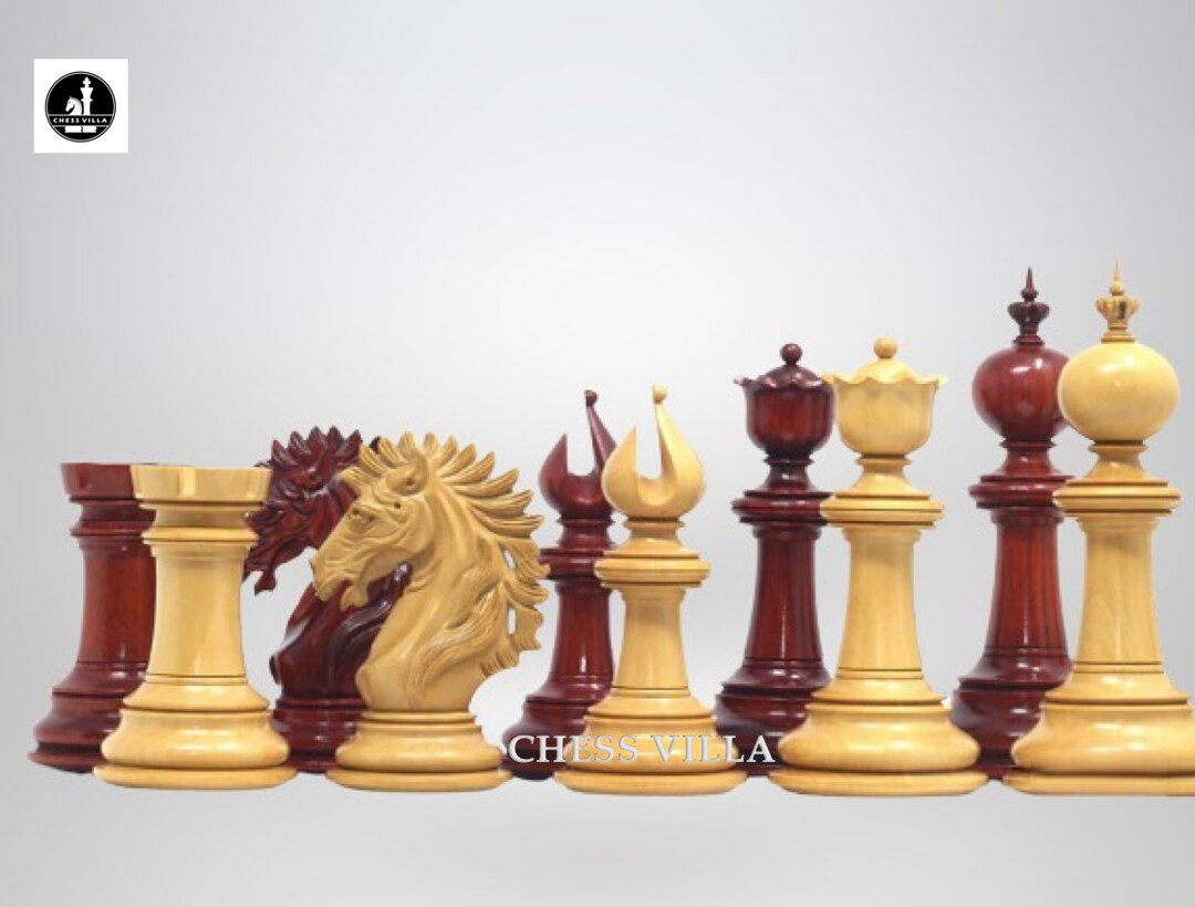 The Camelot Series Artisan Chess Pieces - Triple Weighted Bud Rosewood ...