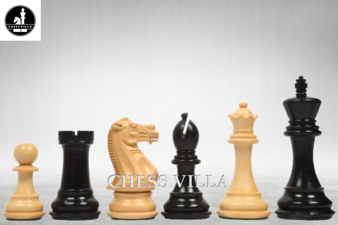 4" Professional Club Staunton Chess Pieces Only Set- Weighted Ebonised ...