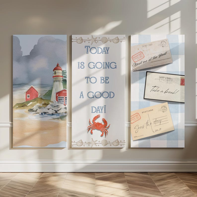 Coastal Wall Decor Set of 6 | Ocean, Beach, Nautical, Seaside Prints ...