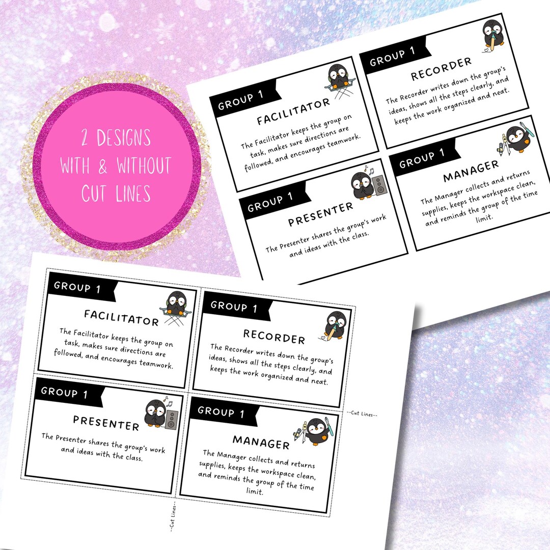 Cute Printable Group Role Cards for Classroom Teams | Facilitator ...