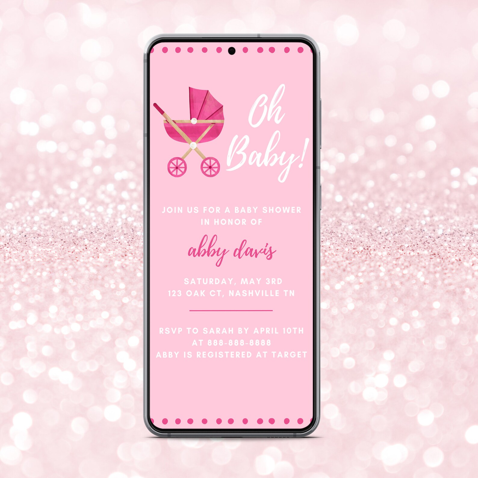 Baby Shower Invitation, Baby Shower Template Digital, Baby Shower, Oh ...