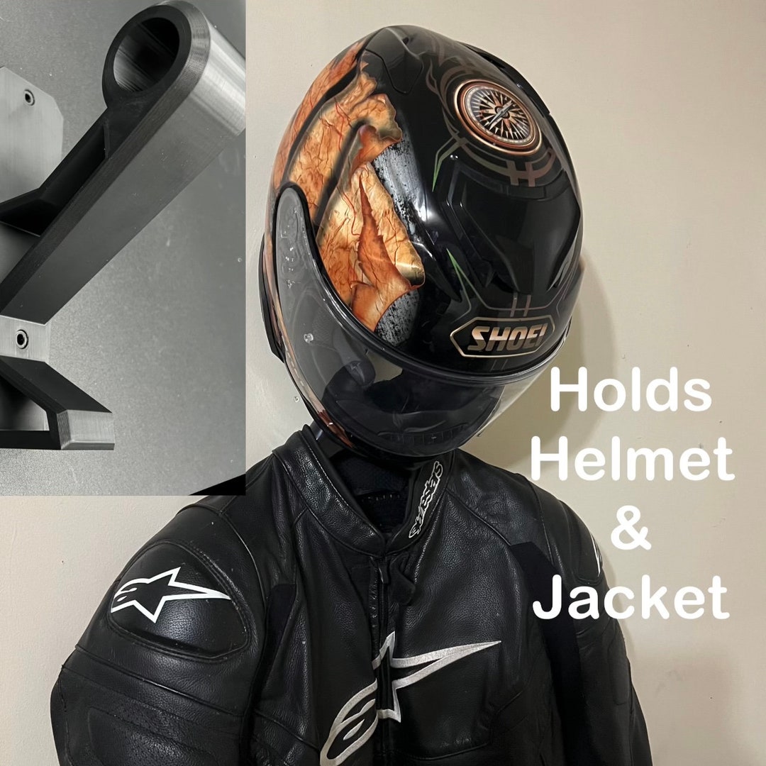 Helmet Wall Mount for Motorcycle, Hanger & Jacket Holder, Stand ...