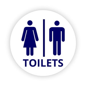 Aluminium Toilet Sign Round Toilet Door Sign - Etsy UK