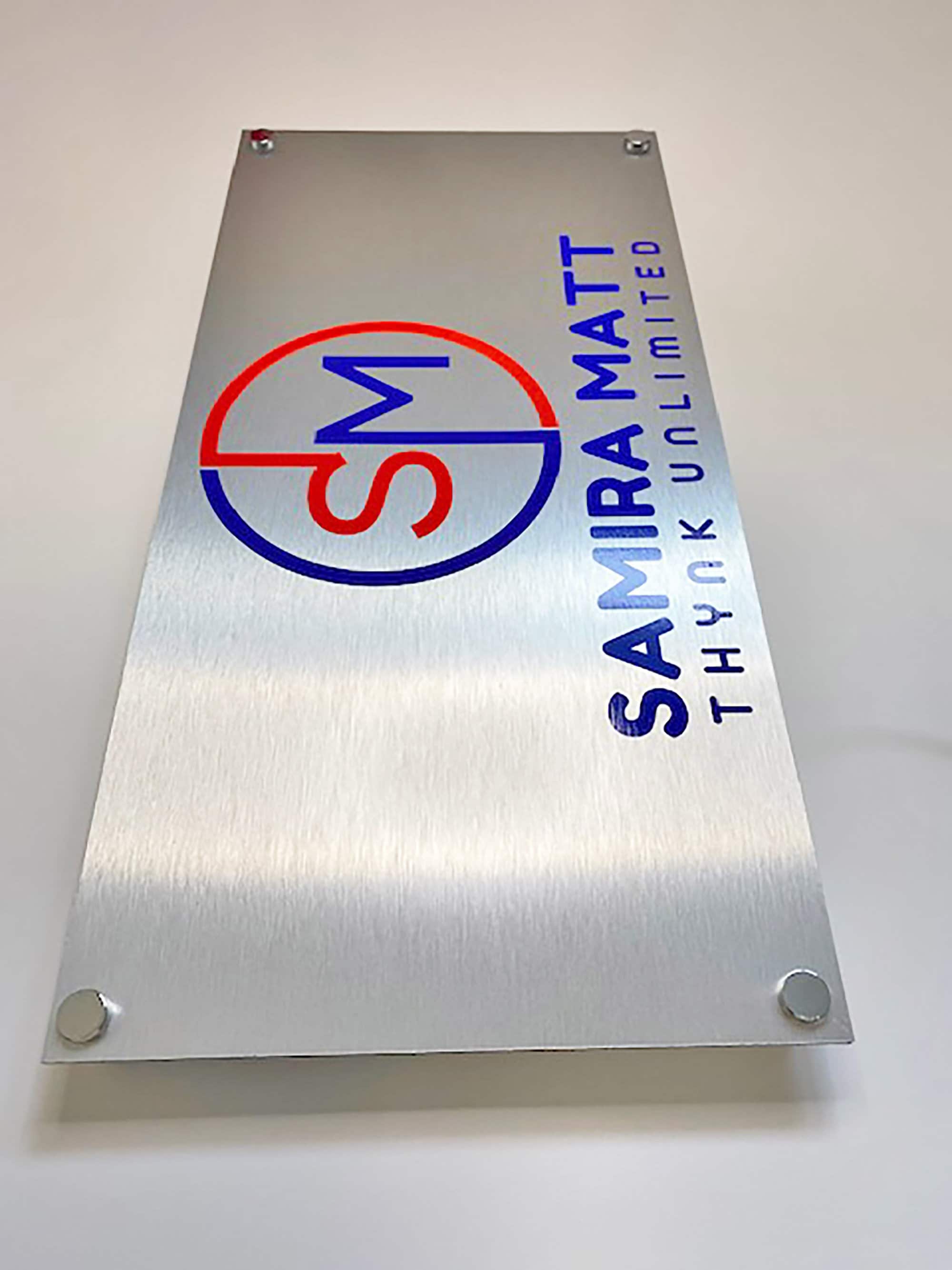 Personalised Brushed Silver Aluminum Office Sign With Stand Off - Etsy UK