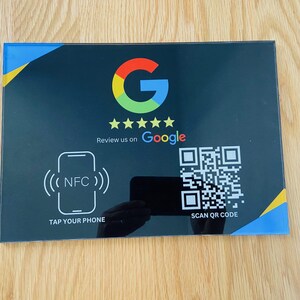 Google Review Sign With NFC and QR Code - Etsy UK