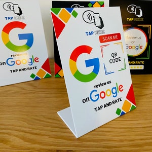 Google Review Stand NFC Tap Review Stand NFC Countertop Stand - Etsy UK