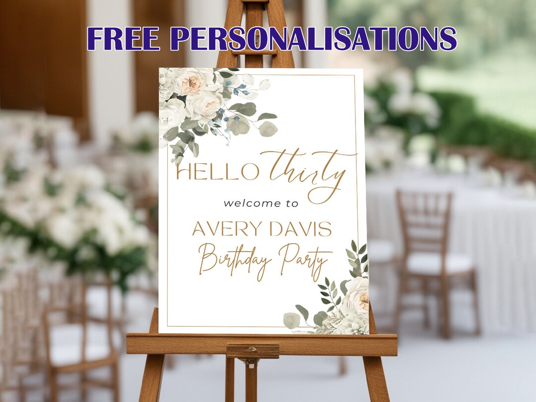 Birthday Welcome Signs Custom Party Sign With Age Birthday Party ...