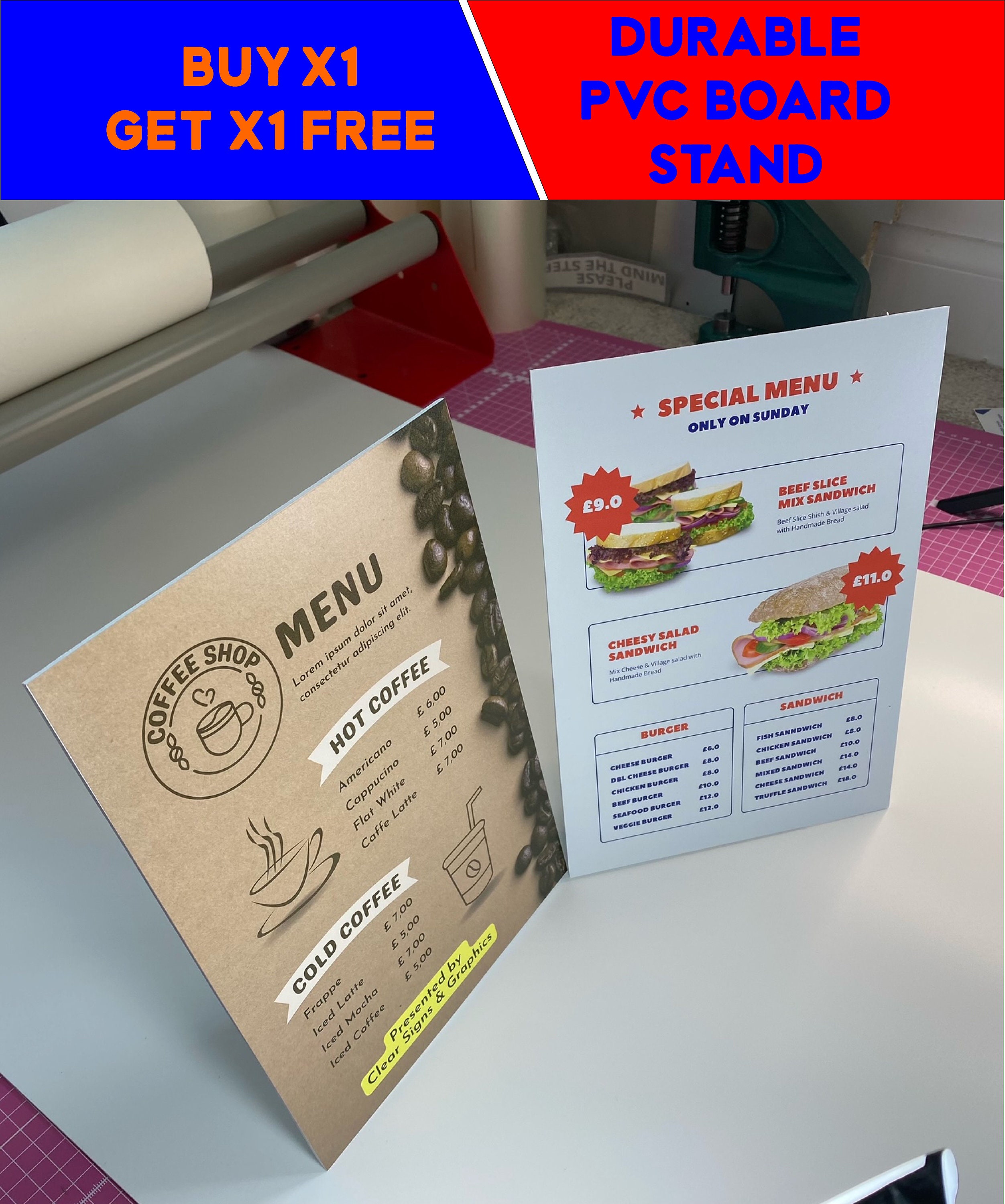 Poster Stand PVC Board Sign Display Holder Poster Holder Menu Pricelist ...