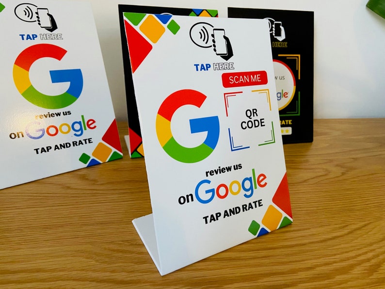 Google Review Stand NFC Tap Review Stand NFC Countertop Stand - Etsy UK