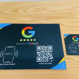 Google Review Sign With NFC and QR Code - Etsy UK