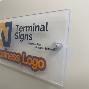 Acrylic Sign Business Sign Clear Acrylic Sign With Business Logo - Etsy UK