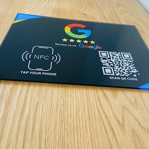 Google Review Sign With NFC and QR Code - Etsy UK