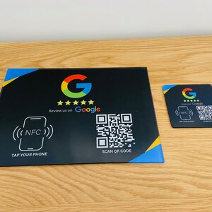 Google Review Sign With NFC and QR Code - Etsy UK