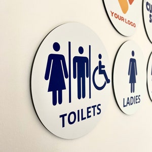 Aluminium Toilet Sign Round Toilet Door Sign - Etsy UK
