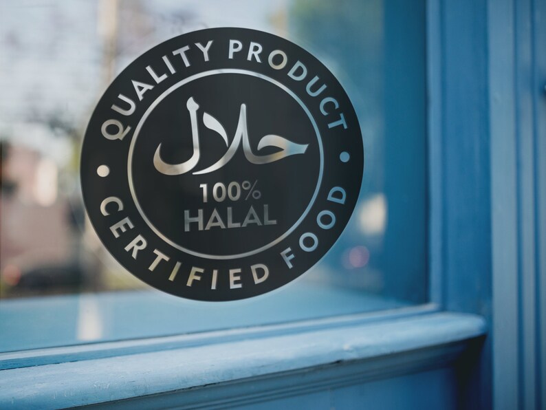 Halal Decal Shop Window Sticker Muslim Restaurant Takeaway - Etsy