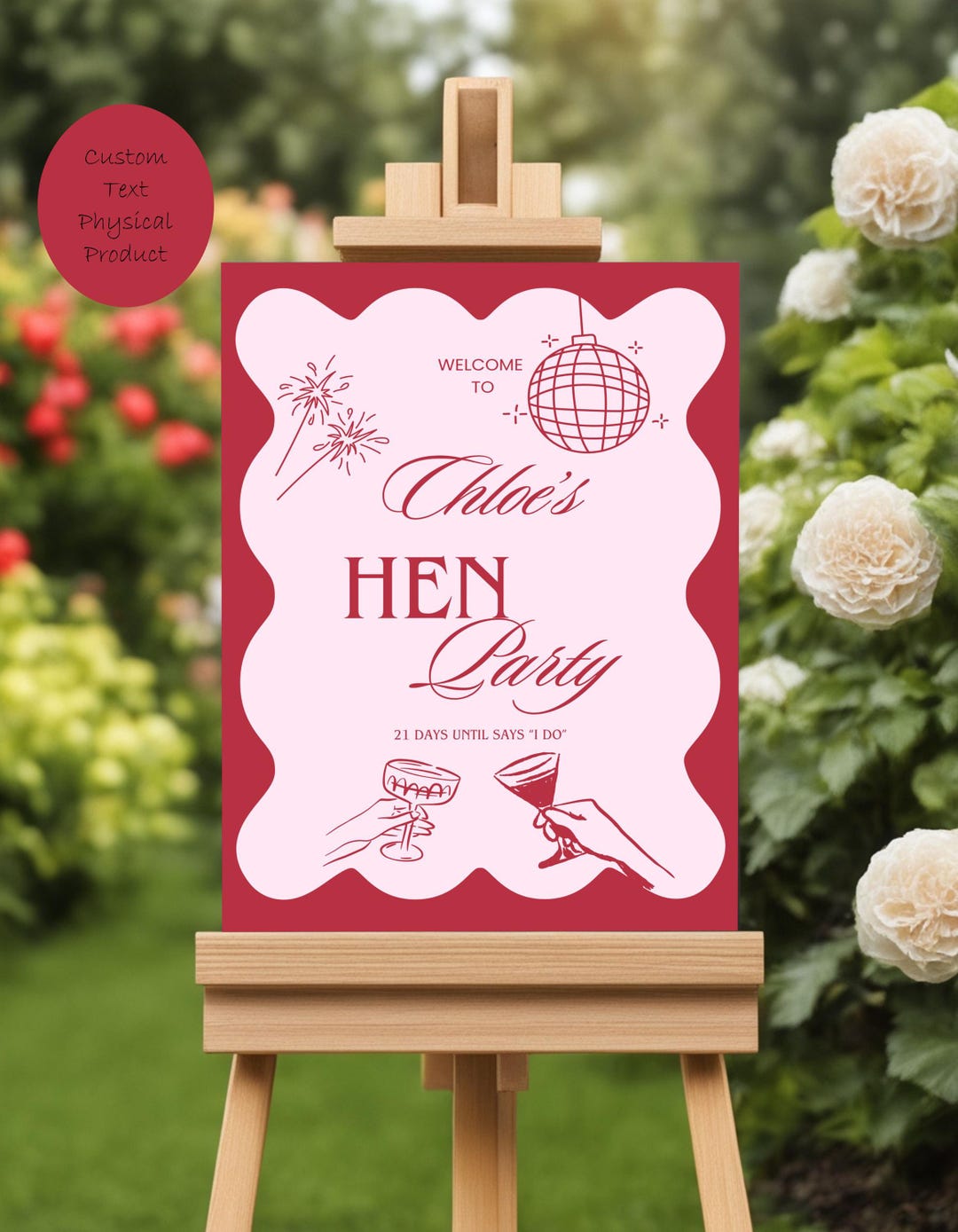 Personalised Hen Party Welcome Sign – Custom Bridal Entrance Foamboard ...