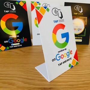 Google Review Stand NFC Tap Review Stand NFC Countertop Stand - Etsy UK