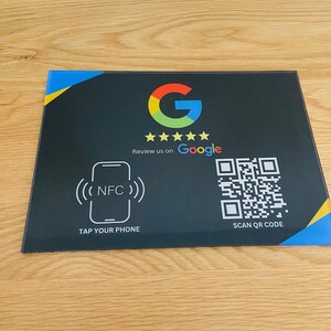 Google Review Sign With NFC and QR Code - Etsy UK