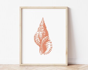 Sea Shell Print Beach Home Decor, Seaside Nautical Print, Coastal Wall ...