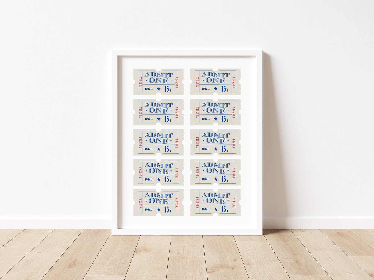 Fourth of July Vintage Admission Ticket Stub Gallery Printable Wall Art ...