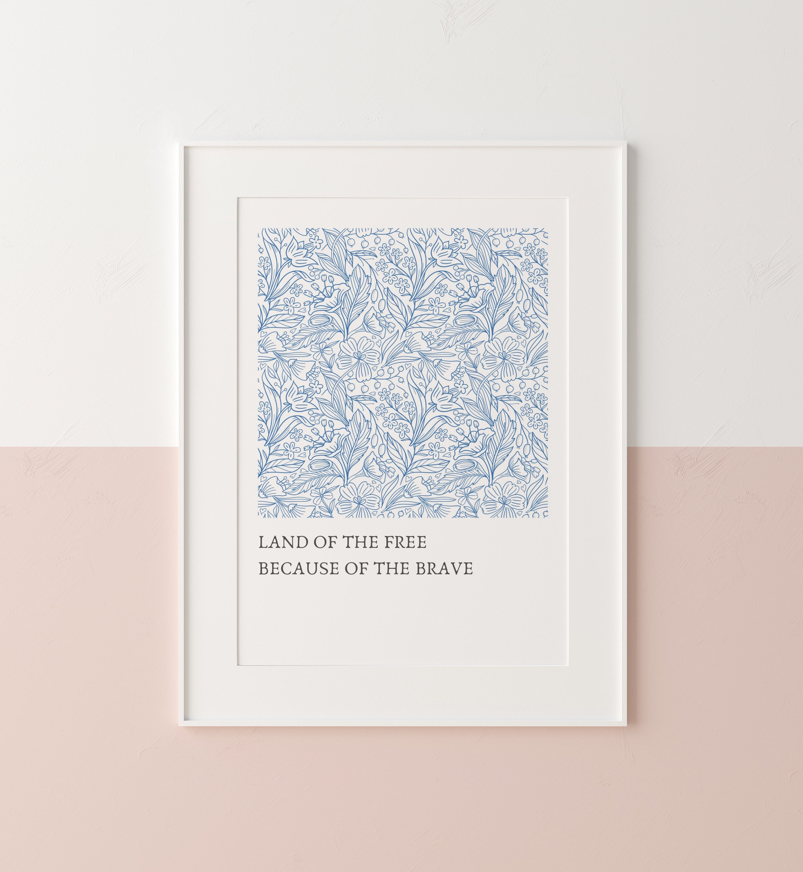 Fourth of July Quote “land of the Free, Because of the Brave” Printable ...