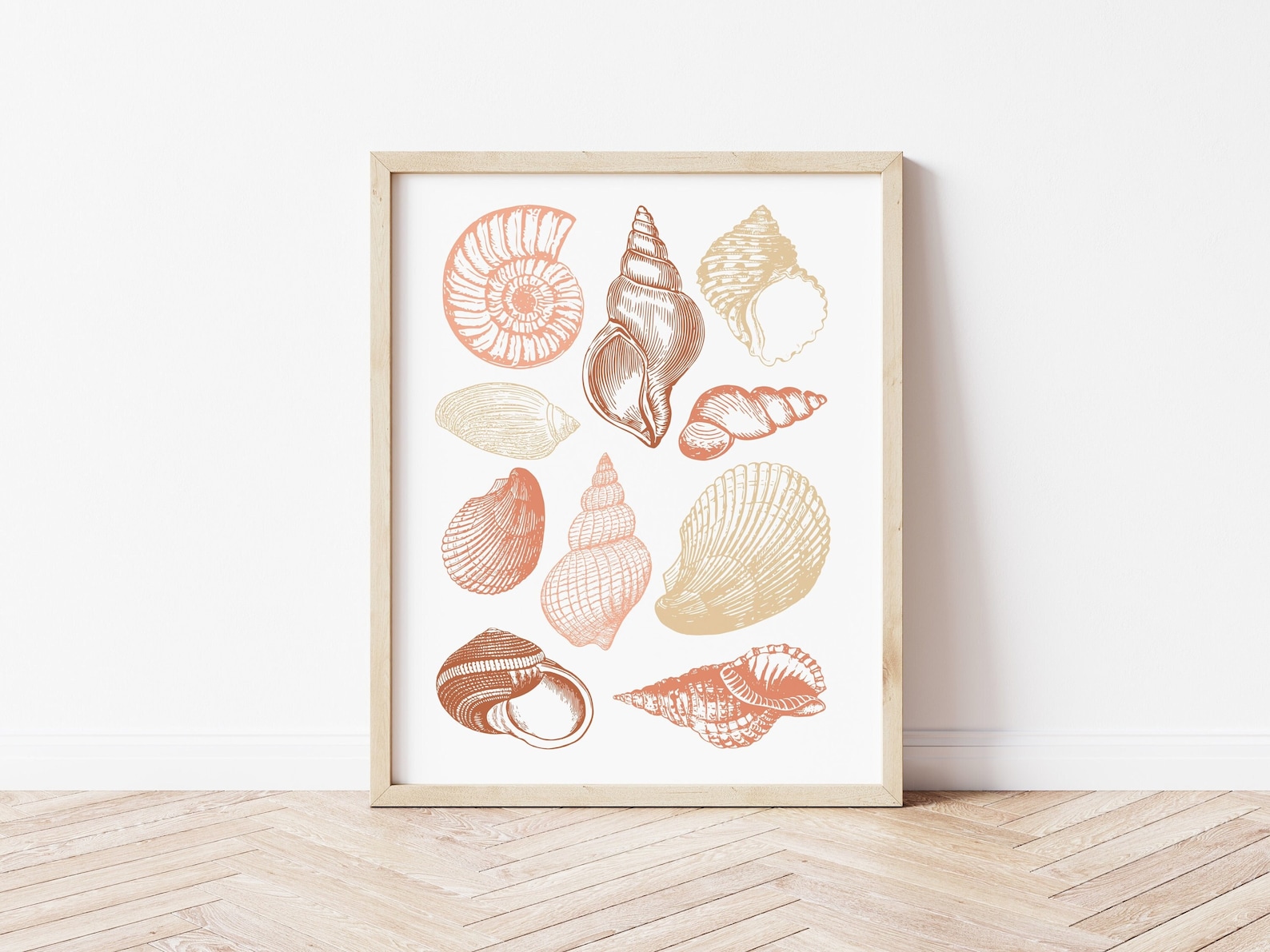 Sea Shell Print Beach Home Decor, Seaside Nautical Print, Coastal Wall ...