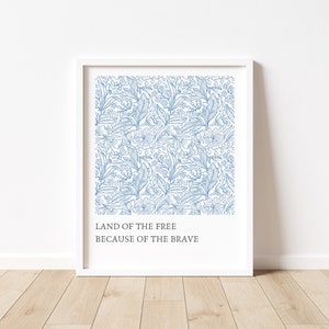Fourth of July Quote “land of the Free, Because of the Brave” Printable ...