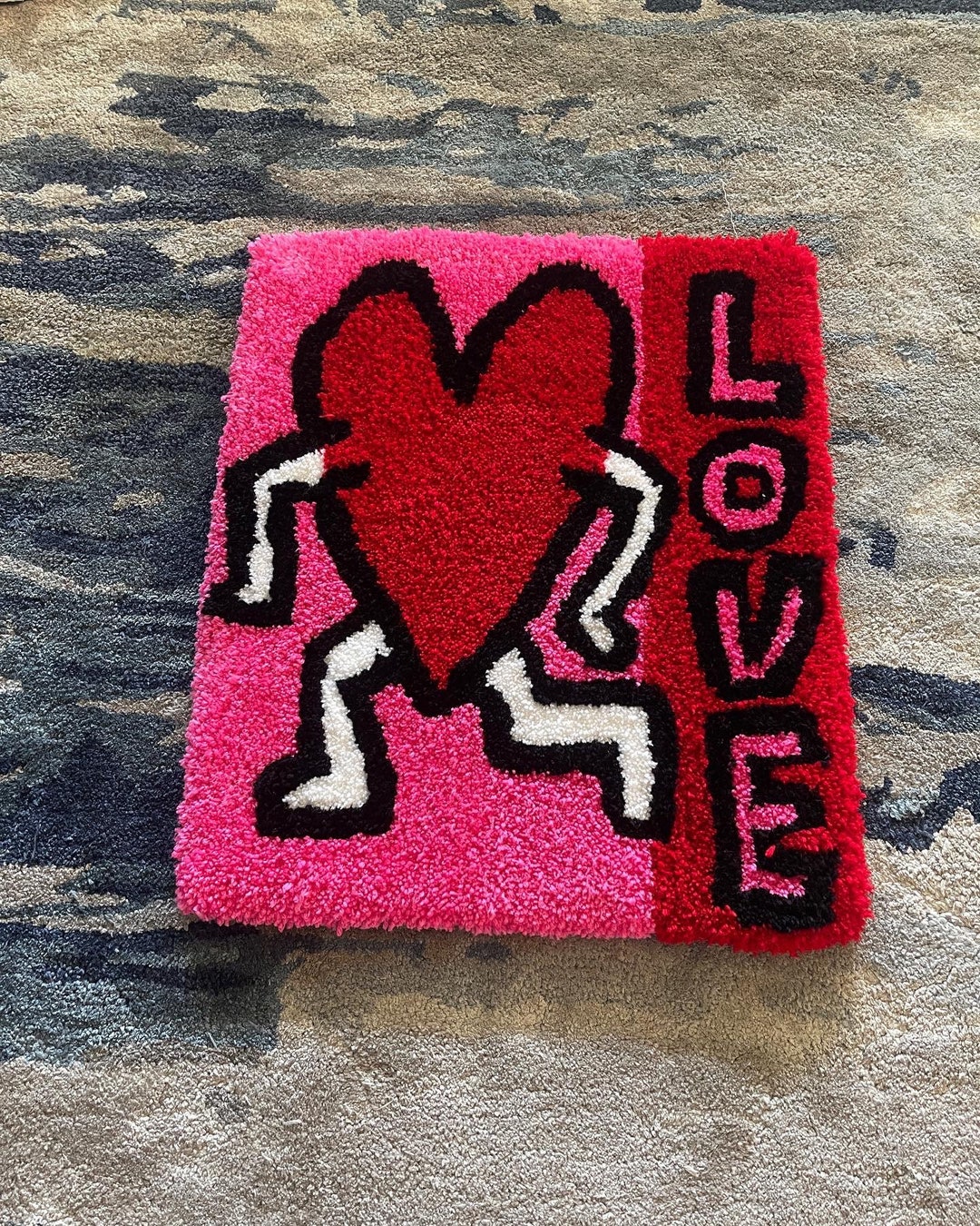 Keith Haring Handmade Love Rug - Etsy