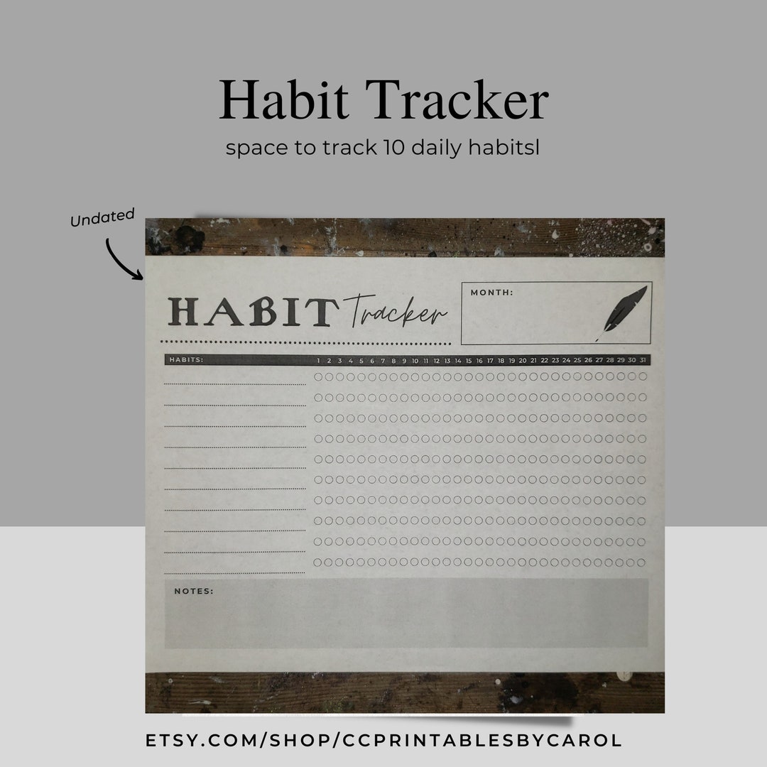 Daily Habit Tracker Printable (1 Page) - Etsy Australia