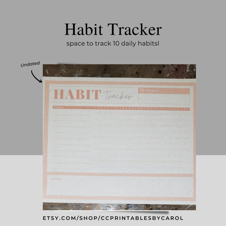 Daily Habit Tracker Printable (1 Page) - Etsy