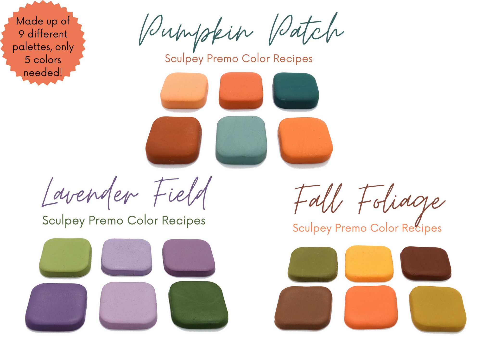 Big Bundle Sculpey Premo Polymer Clay Color Recipes Summer - Etsy