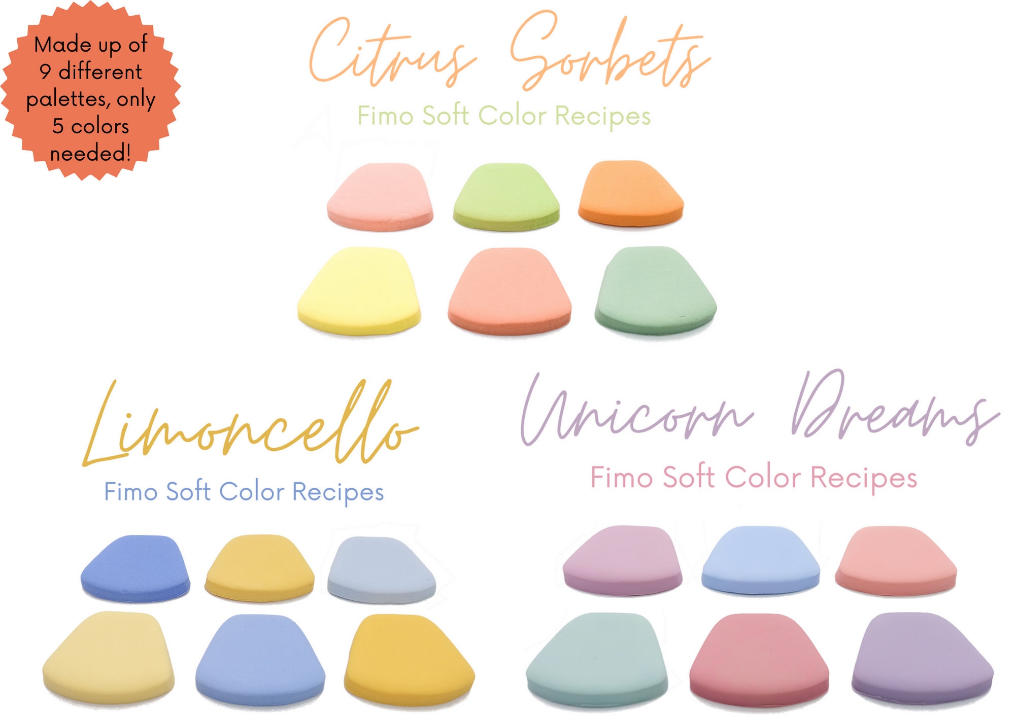 Big Bundle, Fimo Soft, Polymer Clay Color Recipes, Summer Spring, Fall ...