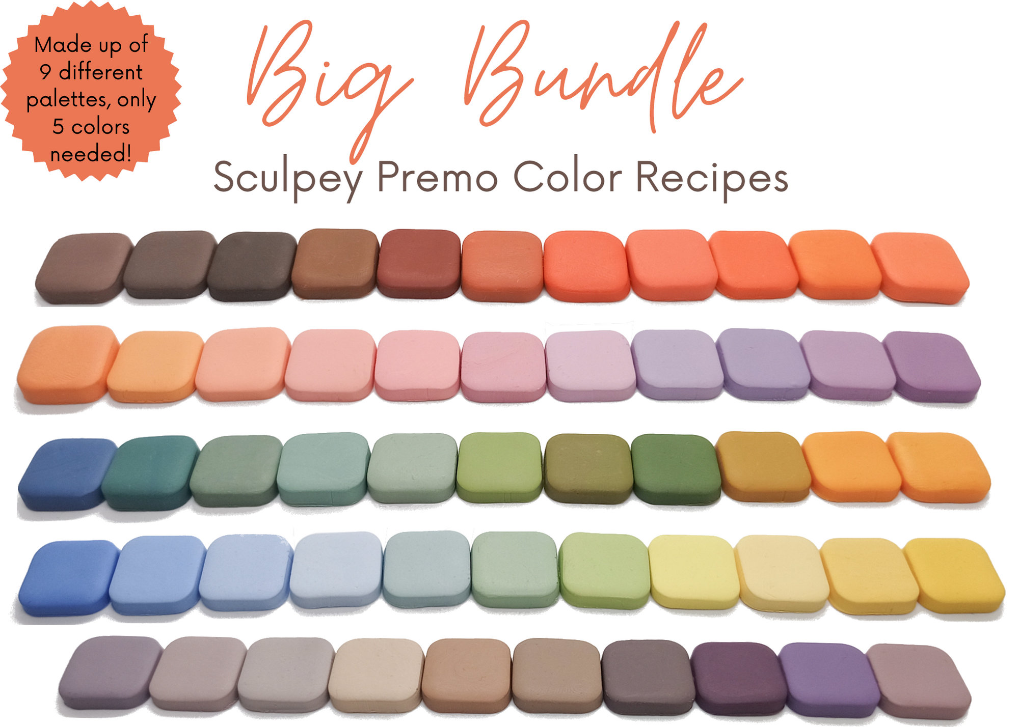 Big Bundle, Sculpey Premo, Polymer Clay Color Recipes, Summer Spring ...