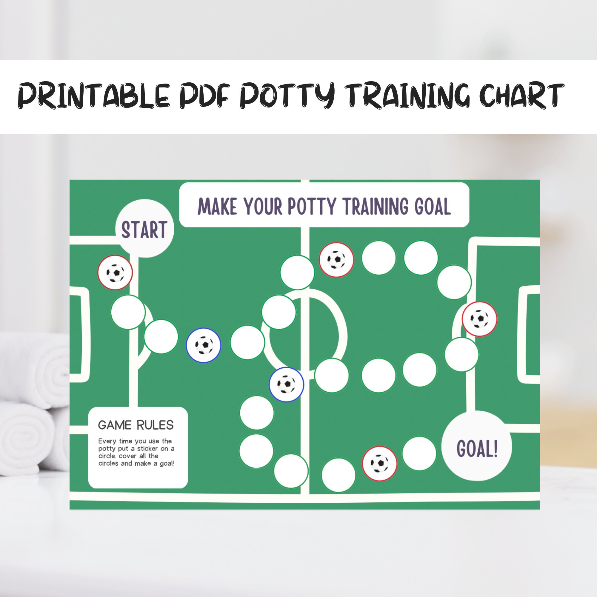Potty Training Soccer Game Chart Printable PDF - Etsy