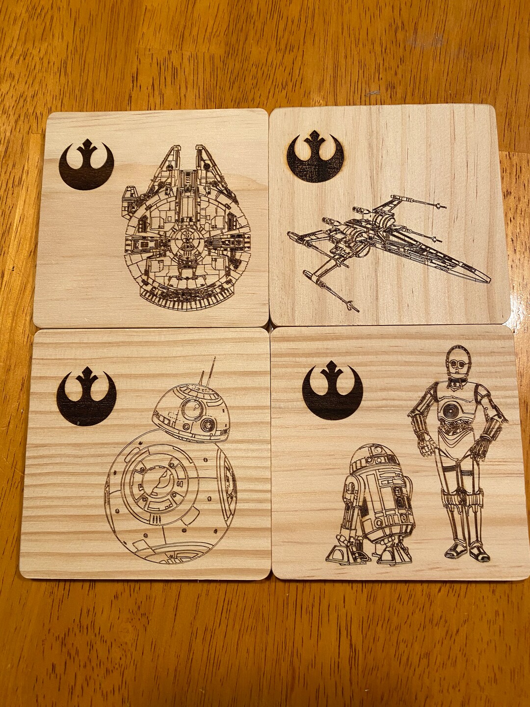 Star Wars Coasters - Rebel Set - Lightburn/svg Files - Etsy