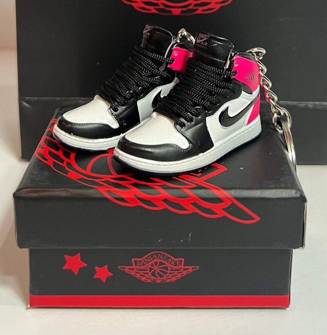 3D Mini AJ Hyper Pink Black Sneaker Keychainfree Bag & Box Deal - Etsy