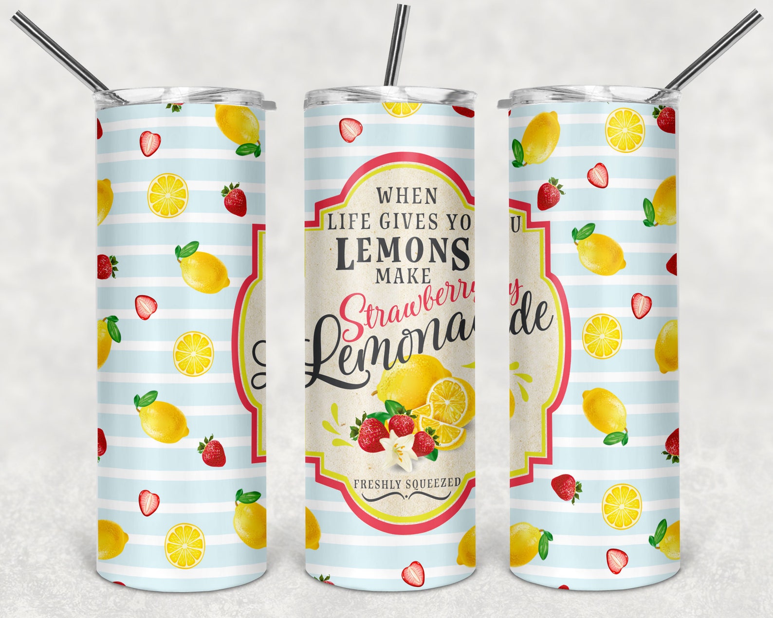 20 Oz Stainless Steel Tumbler - Lemonade Add Vodka, Lime, Margarita ...