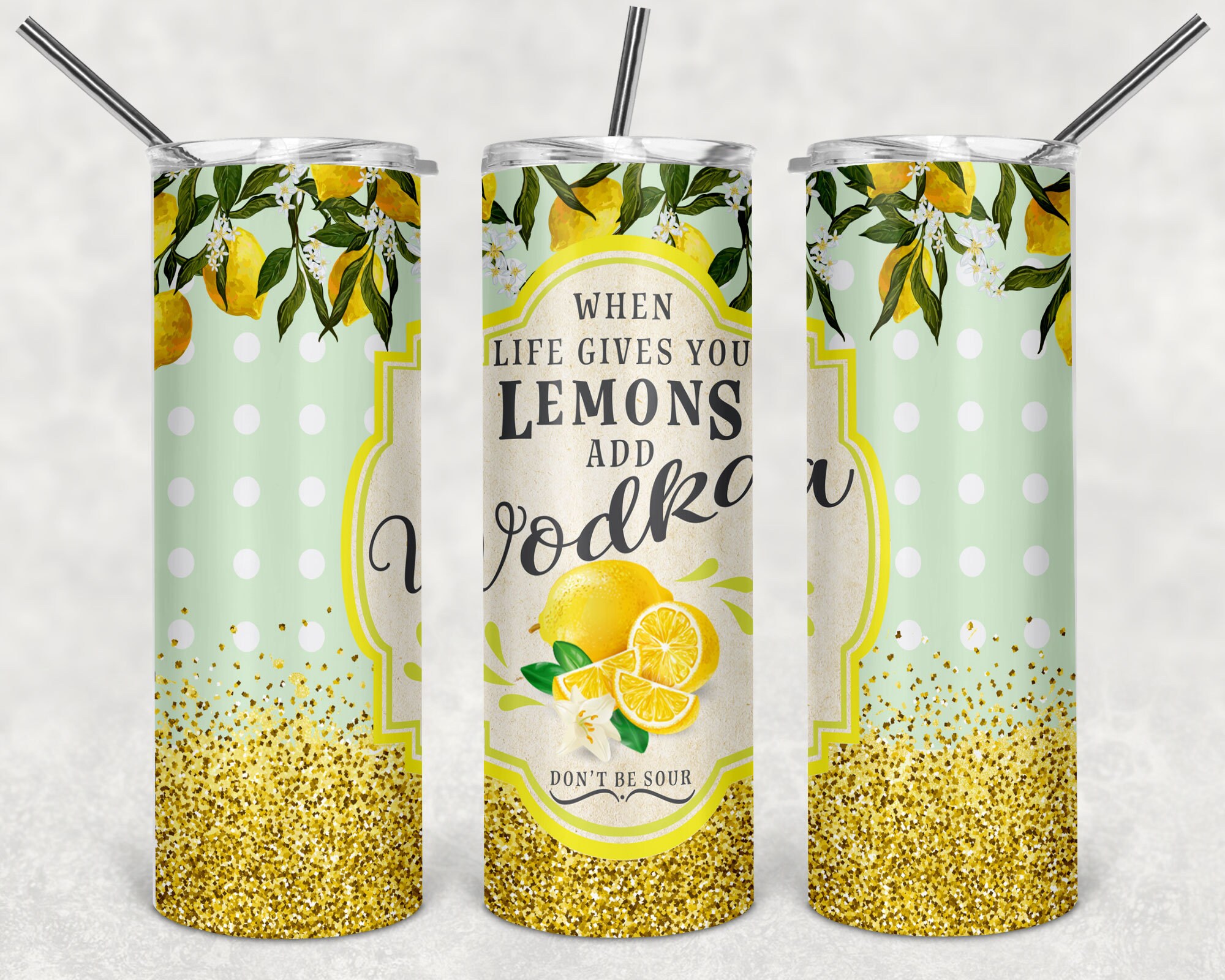 20 Oz Stainless Steel Tumbler - Lemonade Add Vodka, Lime, Margarita ...