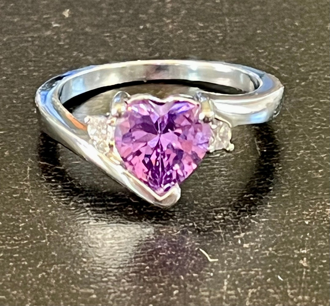 Purple Heart Ring - Etsy