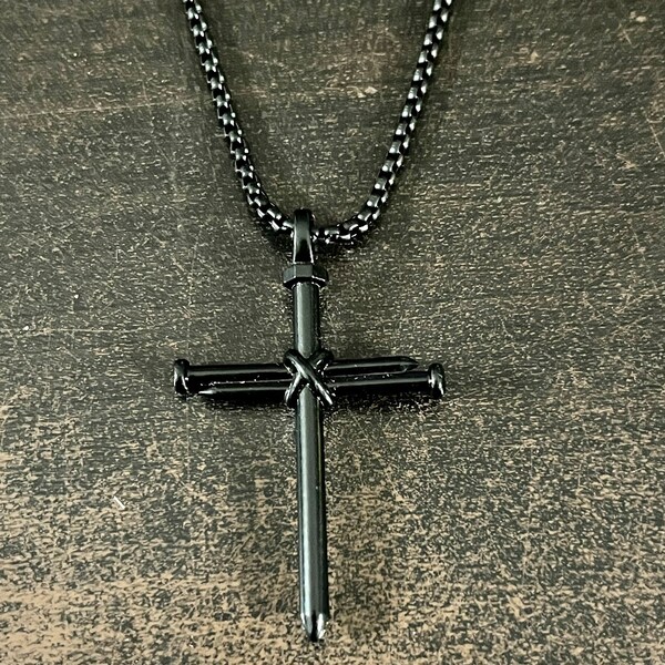 Nail Cross Necklace - Etsy