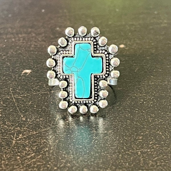Turquoise Cross Bead - Etsy