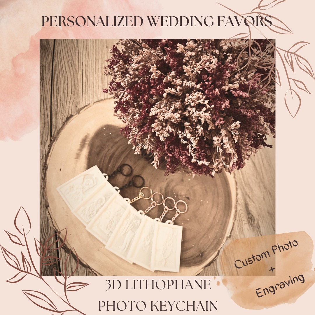 Photo Keychain Wedding Favor personalized Engraved etched W each Guest s Photo Unique Wedding Favor Wedding Gift Bridal Shower Gift Etsy UK