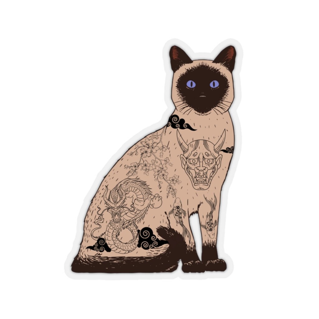 Siamese Cat Silhouette Tattoo