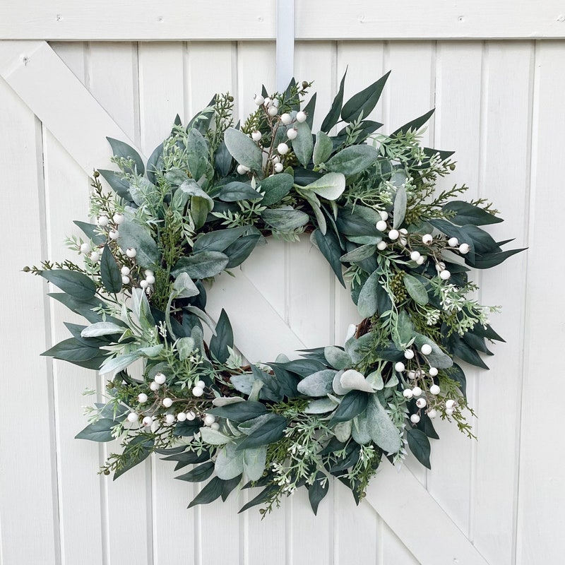 White Berry Wreath - Etsy