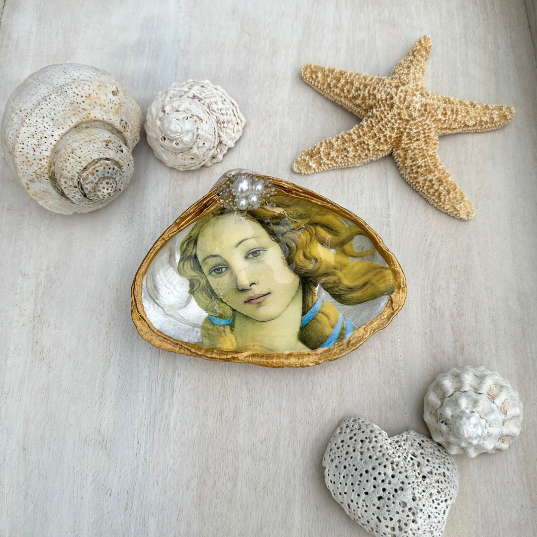 Birth of Venus, Decoupage Seashell, Botticelli Venus, Ring Dish, Venus ...